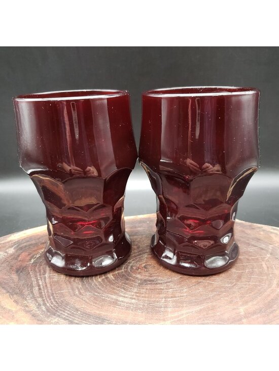 Anchor Hocking | Dining | Vintage Anchor Hocking Georgian Ruby Red Flat ...